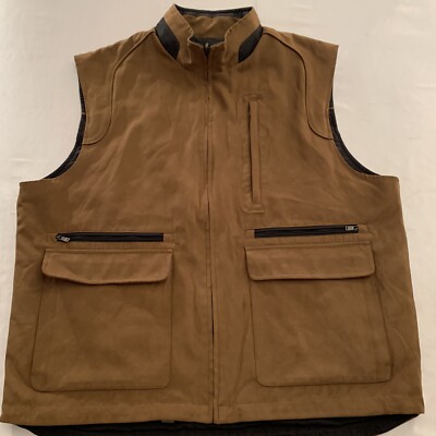 Cutter & Buck Men’s XL Reversible Vest Jacket Microfiber Suede Preston ...