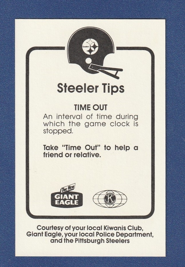 ROBIN COLE 1985 Steelers Police Card Pittsburgh Giant Eagle Kiwanis ...