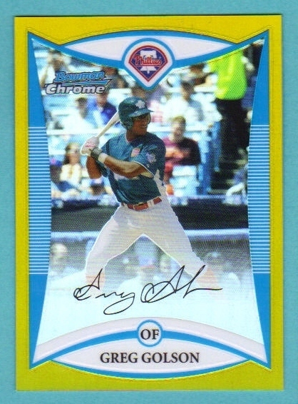 2008 Bowman Chrome Greg Golson Gold Refractor Rookie 48/50 | eBay