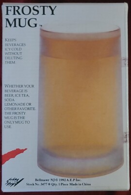 Frosty Mug 1992 Brand New Keeps Beverages Cold Without Diluting Them ...