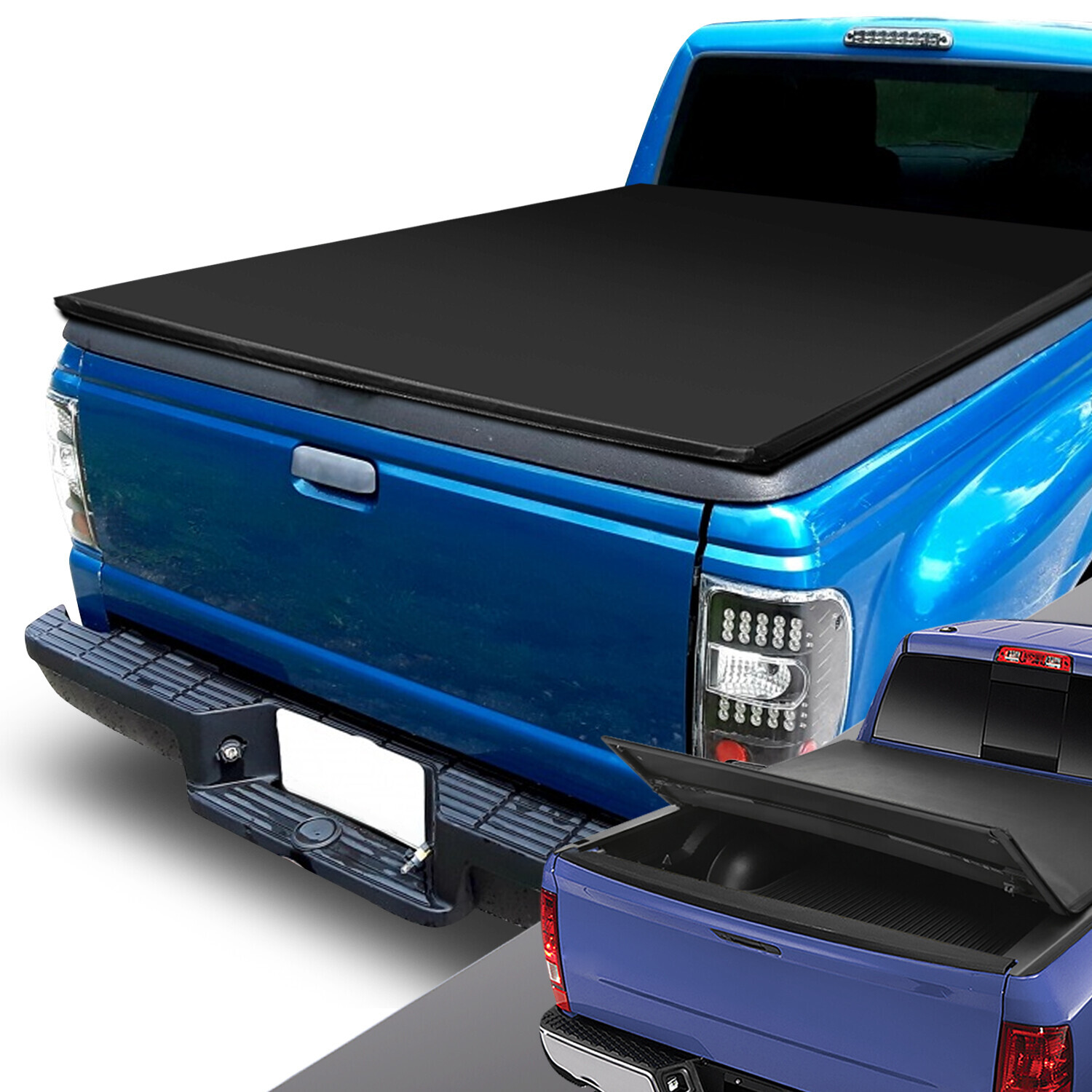 For 1993-2004 Ford Ranger Flareside 6 Ft Short Bed Soft Tri-Fold ...