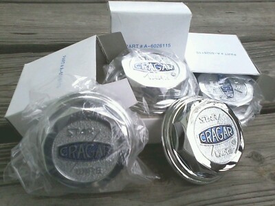 4) NOS Cragar Star Wire Wheels 30 Spoke CHROME Center Caps Weld MINT ...