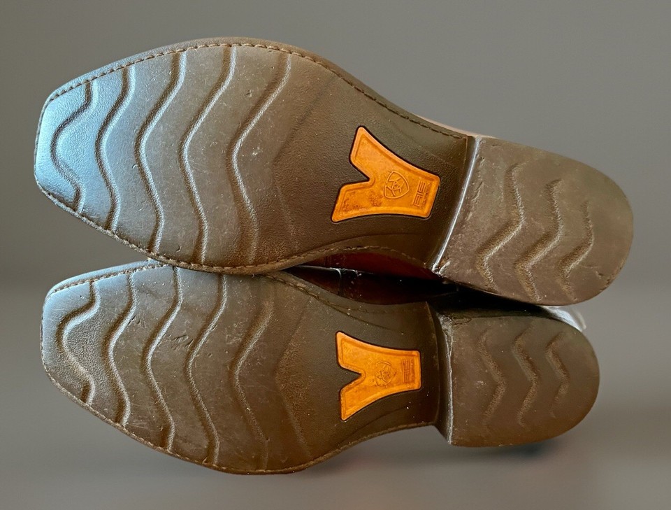 ARIAT Heritage Rough Stock Cowboy Boot Mens 12D Brown Rowdy Oil Leather ...