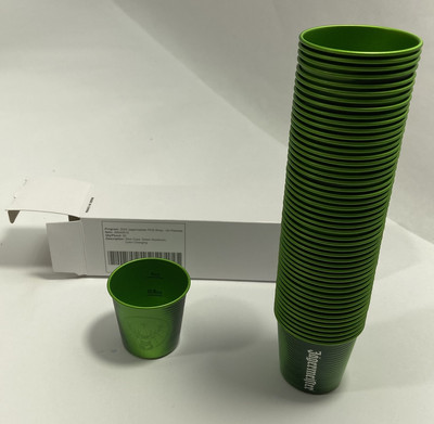 JAGERMEISTER COLOR CHANGING SHOT CUPS (50) GREEN ALUMINUM JAGER Brand ...