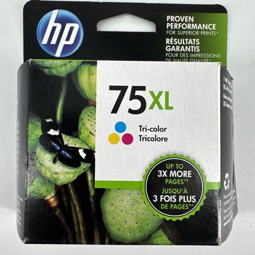 HP 75XL Ink Cartridge Tri Color CB338WN Sealed Box Dec 2019 Unopened ...