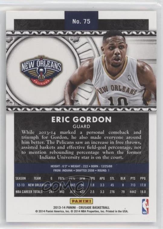 2013-14 Panini Crusade Silver /25 Eric Gordon #75 | eBay UK