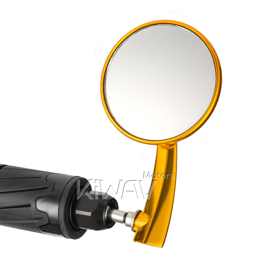 orange gold adjustable 7/8" bar end rear view side Mirrors pair for ...