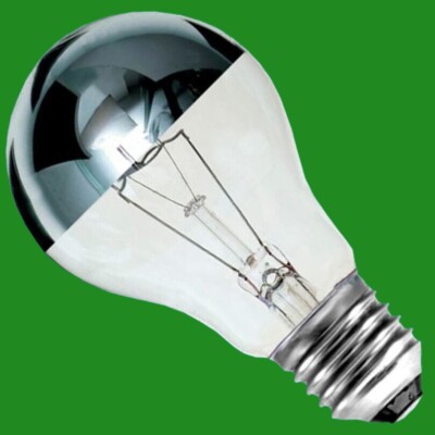 Crown Silver Top Reflector Dimmable A60 GLS Light Bulb 100W, ES, E27 ...