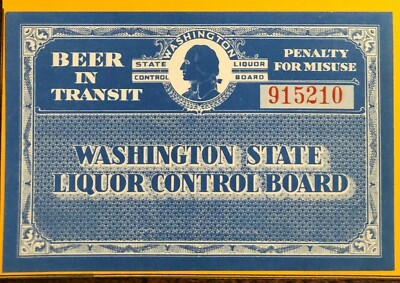 US Stamps XF Washington State Liquor Control Board - Beer In Transit ...