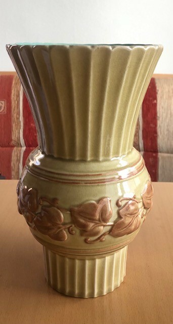 VINTAGE 1942 GENUINE RED WING ART POTTERY VASE LEAF PATTERN #1153 | eBay