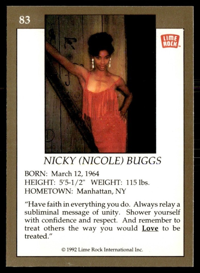 1992-93 1992 Lime Rock Pro Football Cheerleader NFL Trading Cards NICKY ...