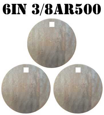 6in. 3/8in.Thk. AR500 Gong Steel Shooting Targets - 3pc. Metal Shooting ...