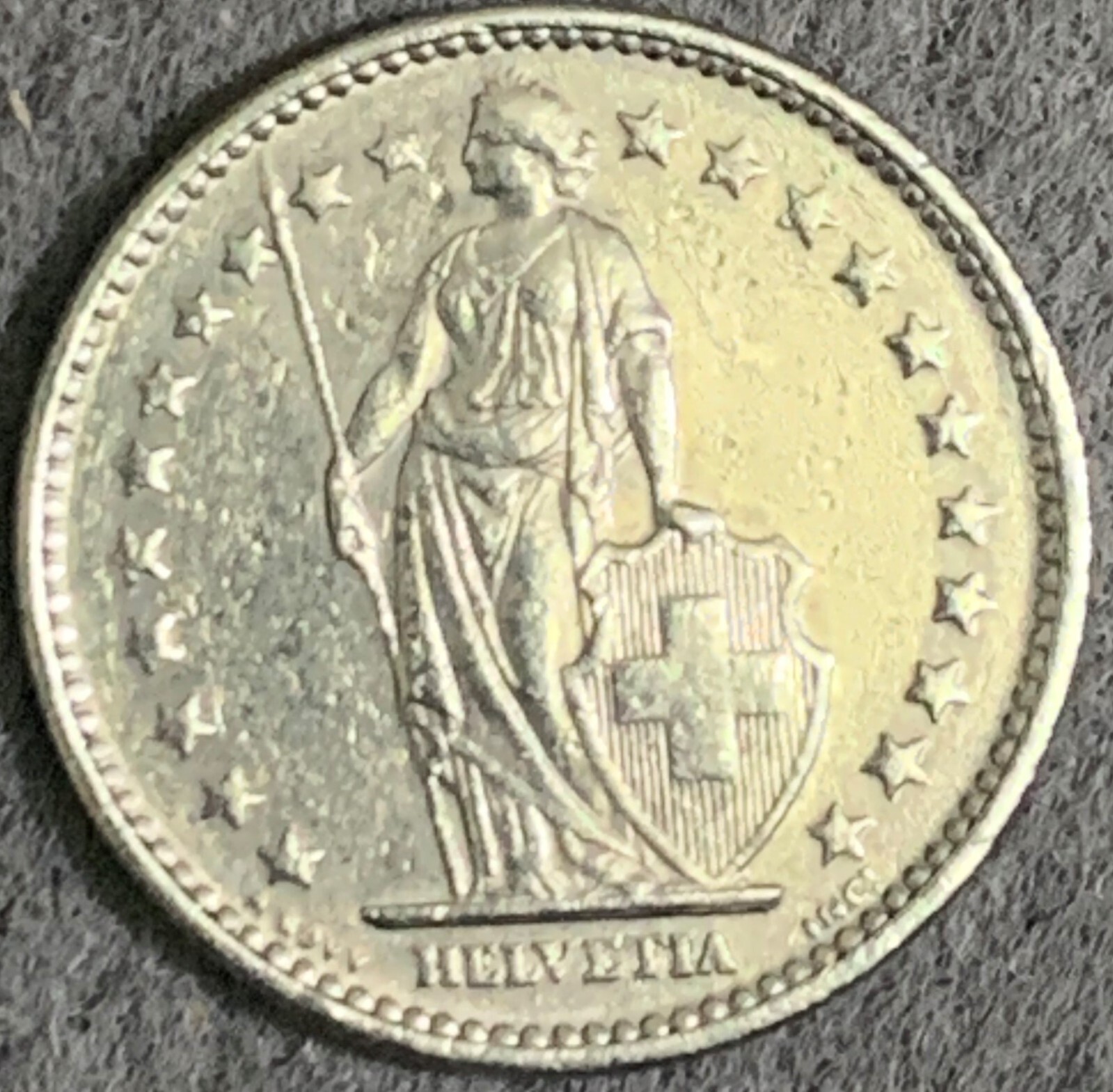 1968 Helvetia SWISS 2 Fr. coin Switzerland | eBay