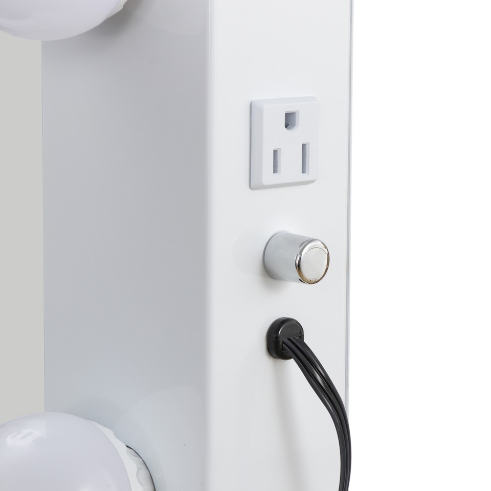 Hollywood Makeup Vanity Mirror White Beauty Mirror Dimmer Light Stage ...