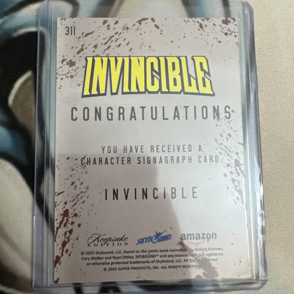 Keepsake Invincible Season 1 Character Laser Signagraph #’d 1/1 Only 1 ...