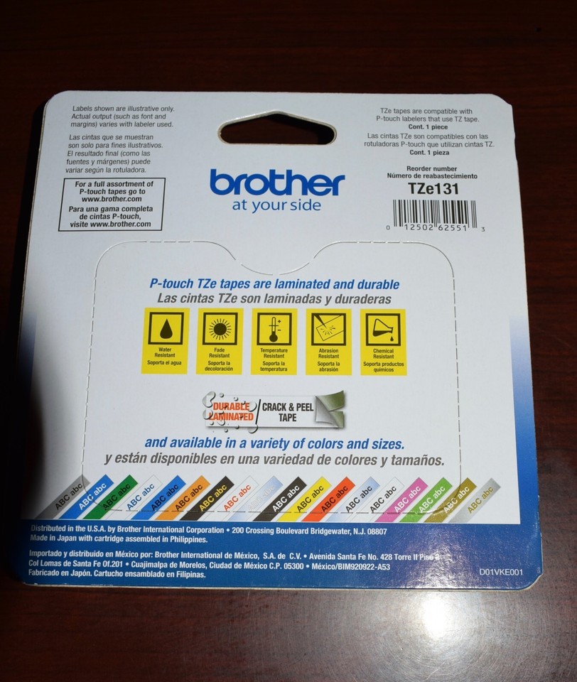 3 NEW Genuine P-touch Brother TZe-131 Black Print On Clear Tape 12mm X ...