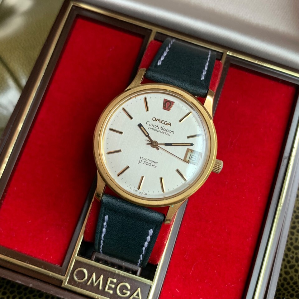 1972 Omega Constellation Chronometer F300 Tuning Fork Wristwatch Box ...