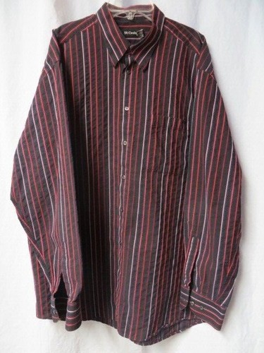St. Croix Men Black/Red/Pink Stripes Long Sleeve Button Front Shirt XL ...