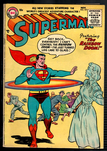 Superman # 101 (5.0) 11/1955 D.C. 10c Late Golden-Age Luthor App. Rainbow Doom! | eBay