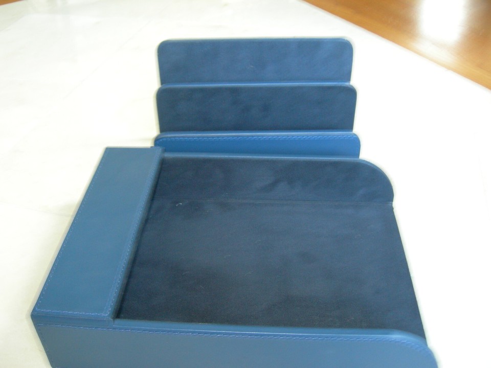 Navy Desk Set With Paper Tray and Outgoing Mail/File Folder Holder ...
