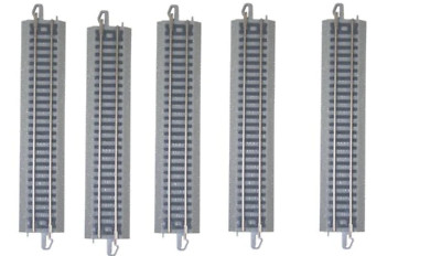 Bachmann 44881 N Scale E-Z Train Track Silver/Gray 5" Straight Track 10 ...