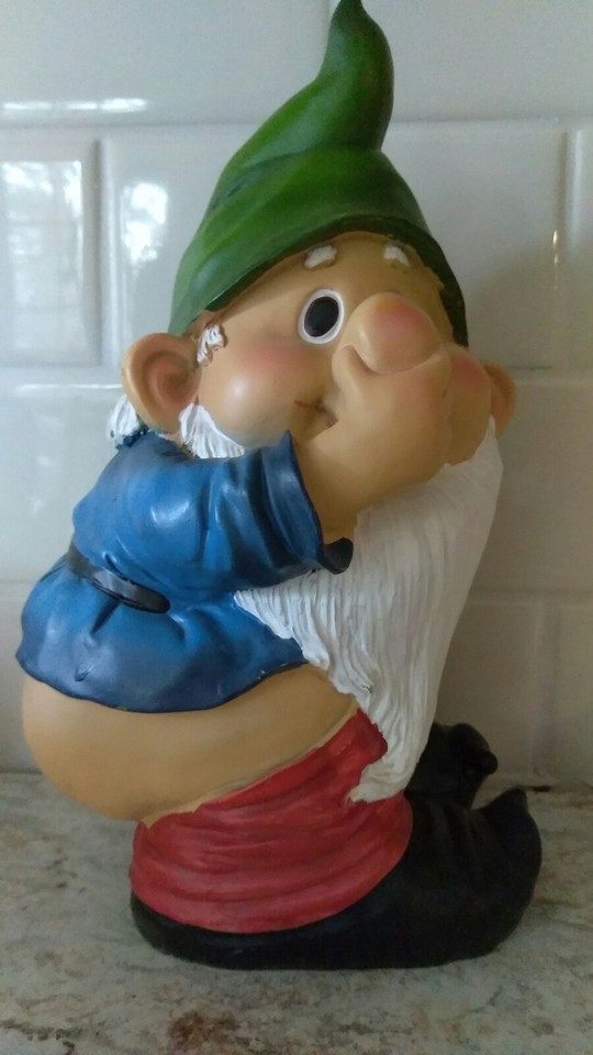 Garden Gnome Statue Mooning Resin Novelty Gift | eBay UK