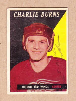 Charlie Burns (DEC) signed 1958-59 Topps Rookie card # 43 Detroit Red ...