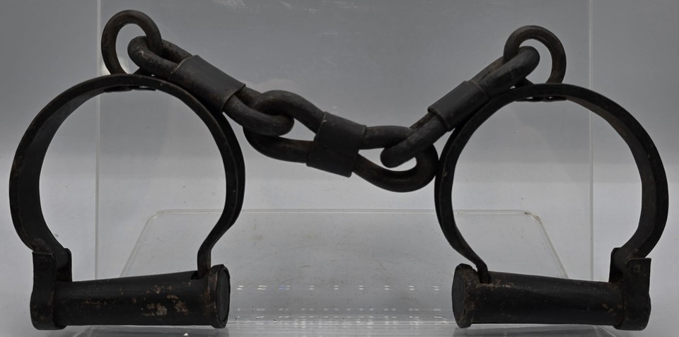 Antique Prison Handcuffs Shackles Restraints Hand Leg Irons Civil War ...