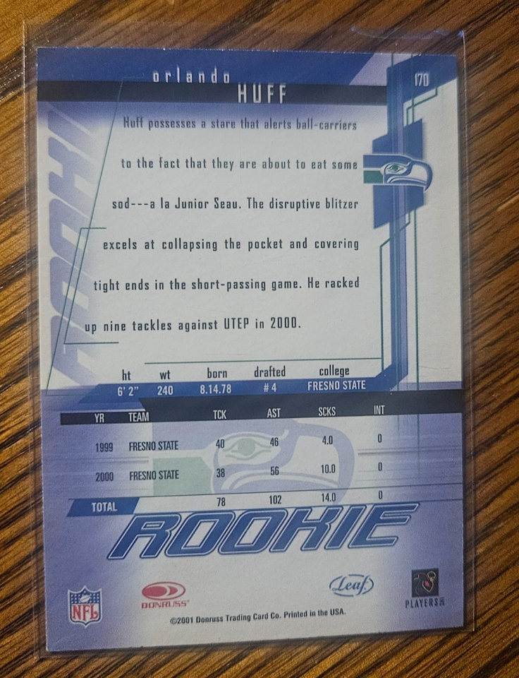 Orlando Huff RC -2001 Leaf Rookies & Stars Short Print Hard to Find No ...