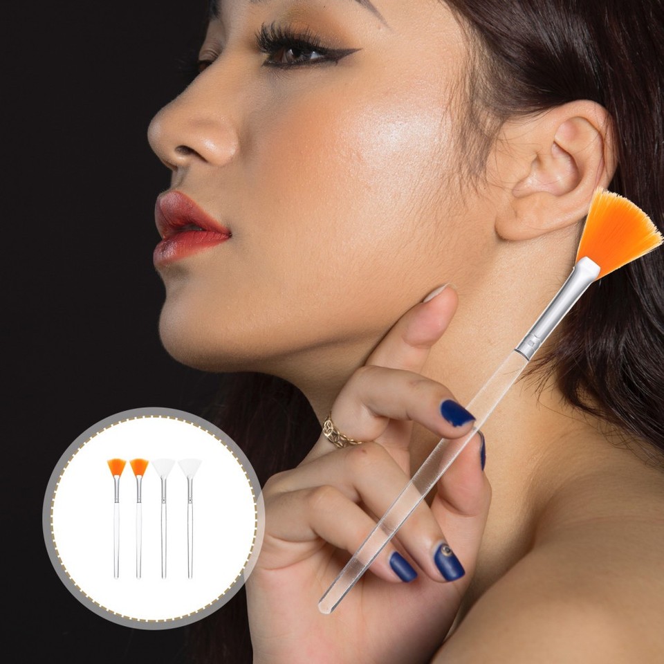 4 Pcs Fan Shaped Nylon Facial Mask Brushes Set for Applying Face Masks ...