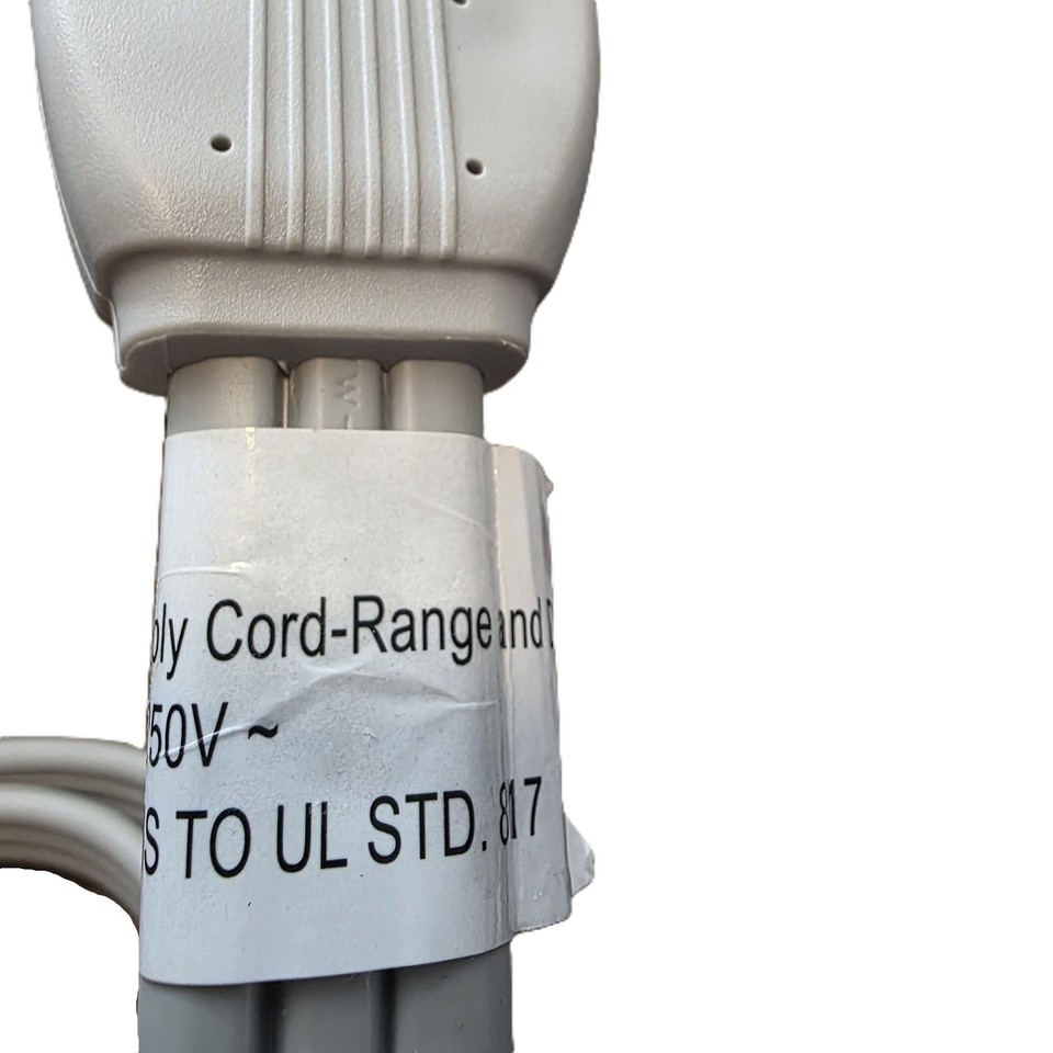 POWER SUPPLY CORD 3 PRONG INTERTEK 5016122 RANGE OR DRYER CORD 50A 125V ...