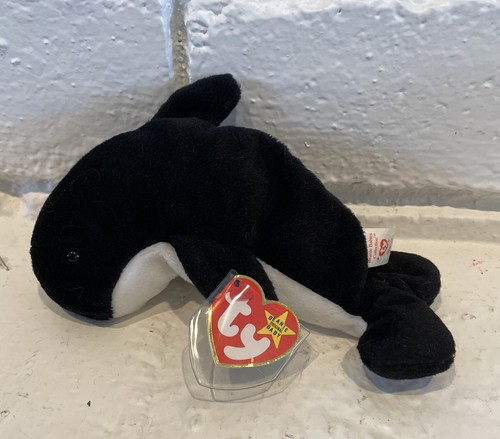 Ty Beanie Baby WAVES the Orca Whale (7 inch) With Tag Sleeve Plush ...