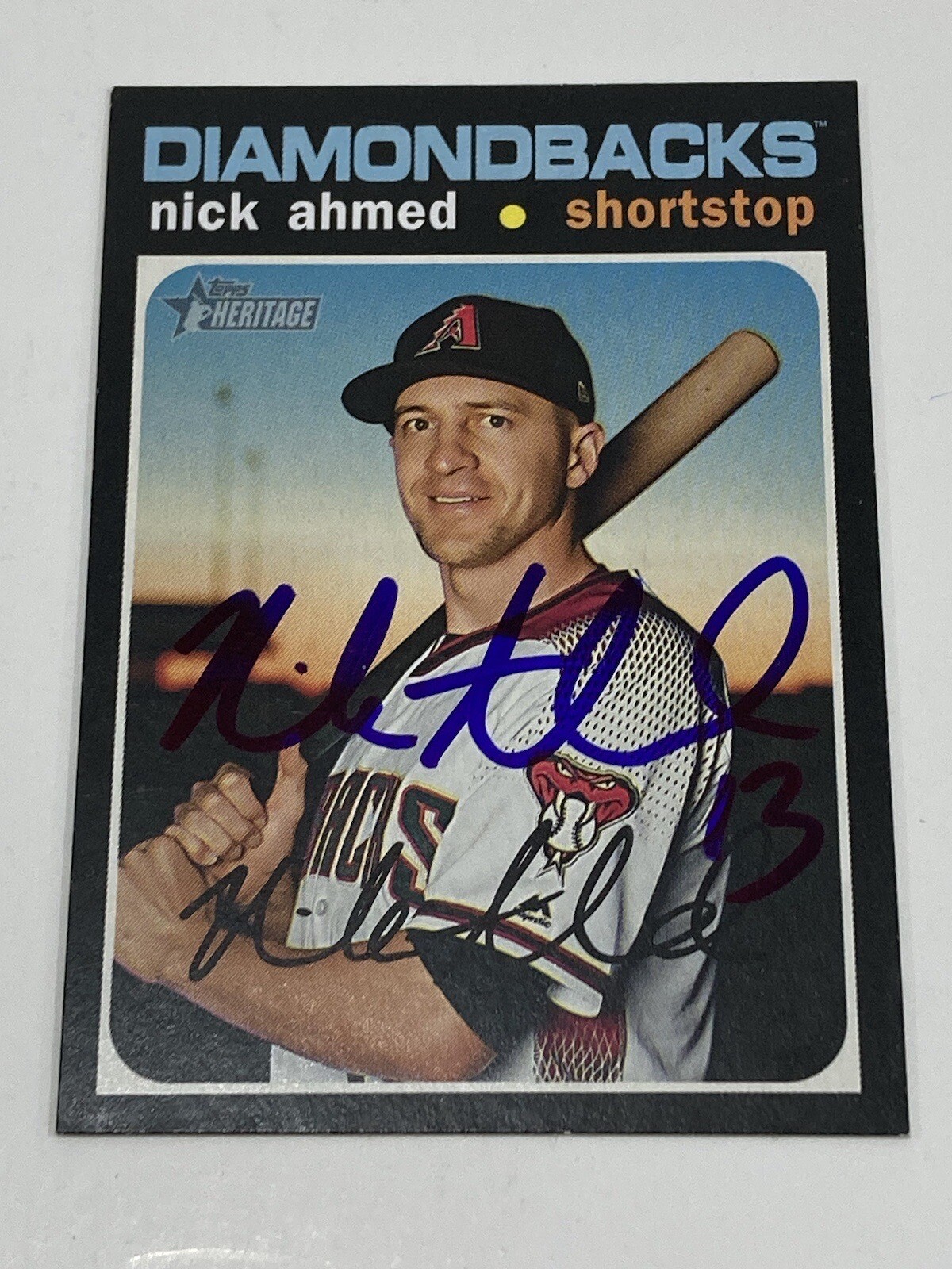 2020 Topps Heritage Signed #112 Nick Ahmed - Dbacks Autographed Auto ...