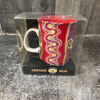 Tobwabba Australian Aboriginal Art Colorful Ceramic Coffee Mug Kangaroo ...