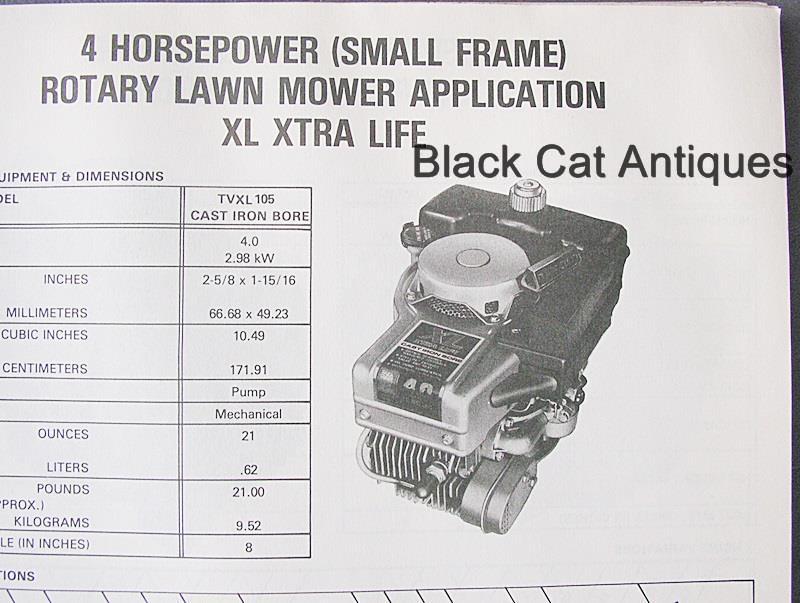 1983 Lauson Tecumseh Engine Specification Catalog 98pgs Small to ...