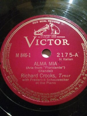 Richard Crooks Italian Record 78 RPM Victor ALMA MIA - AIR - SERENADE ...