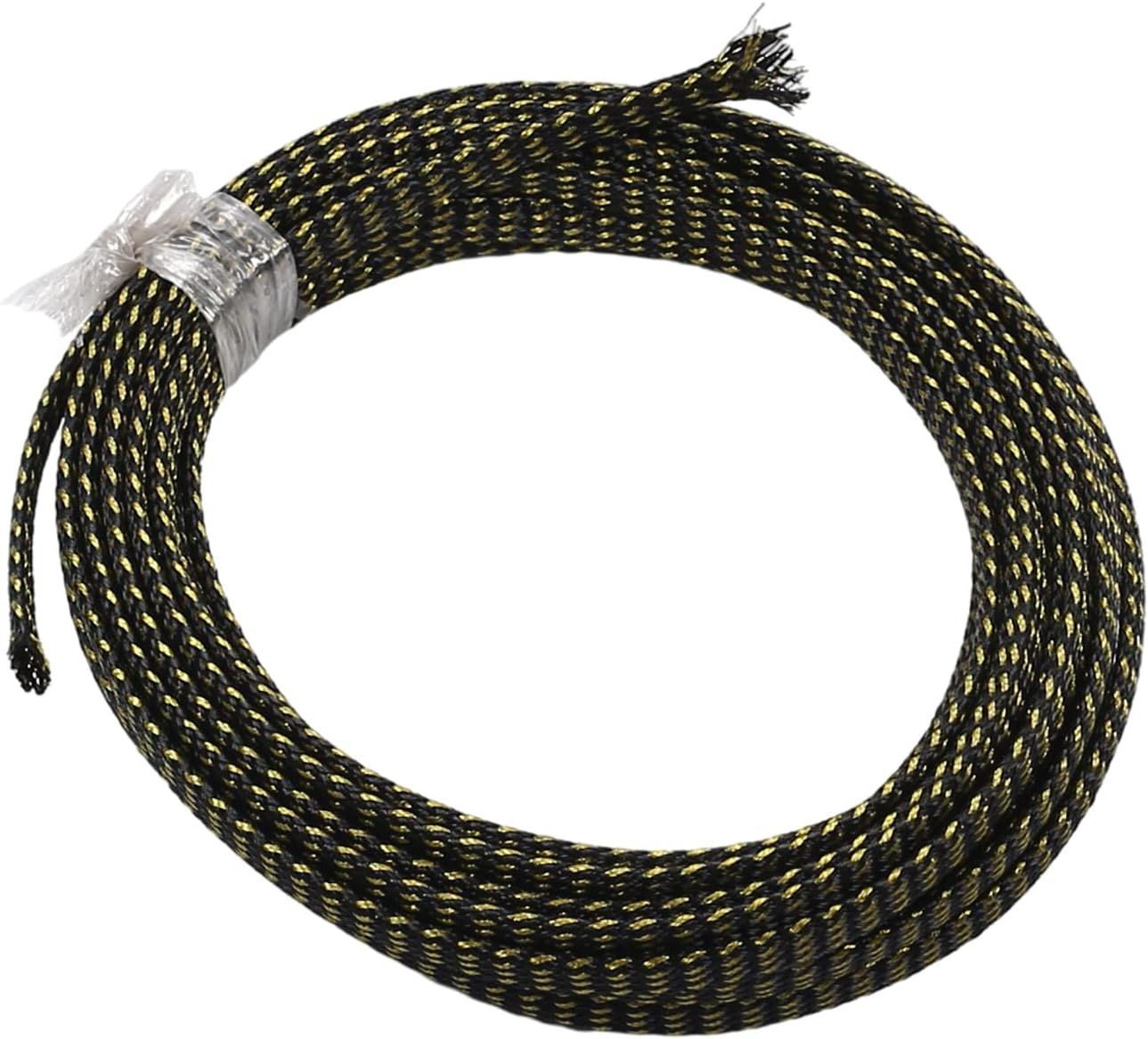 16.4Ft PET Flexible Expandable Braided Cable Sleeve 0.23Inch Width Wire ...