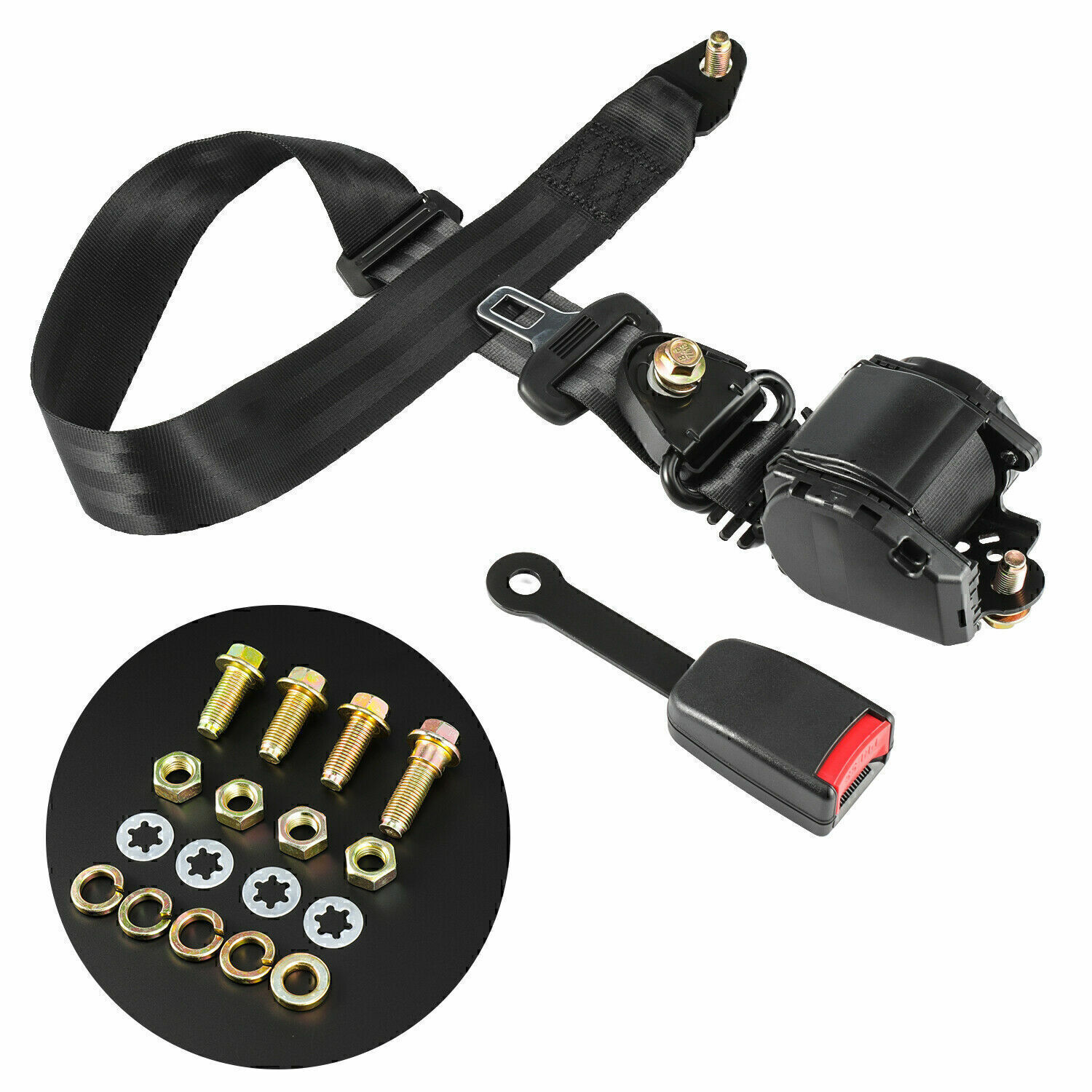 Universal 3 Point Inertia Seat Belts Retractable Car Safety Belt ...