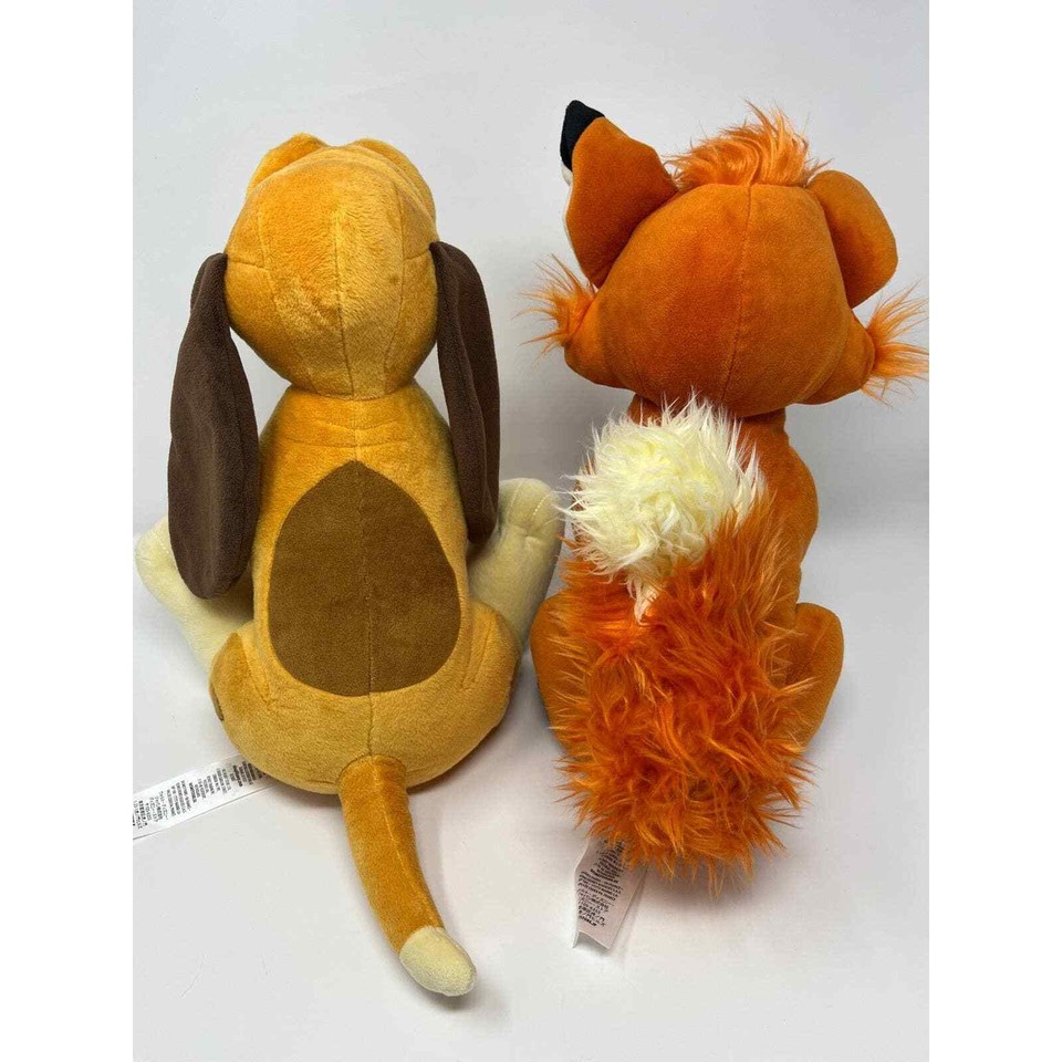 Disney Store Parks The Fox & the Hound Todd and Copper Stuffed Plush 14 ...