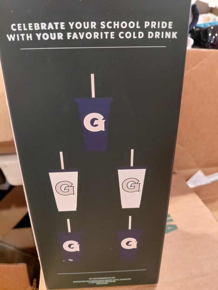 5 Pk Starbucks Campus Collection GEORGETOWN Reusable 24 Oz Cold Cups ...