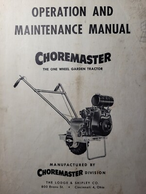 Choremaster 1948 One Wheel Walk-Behind Lawn Garden Tractor Owner ...