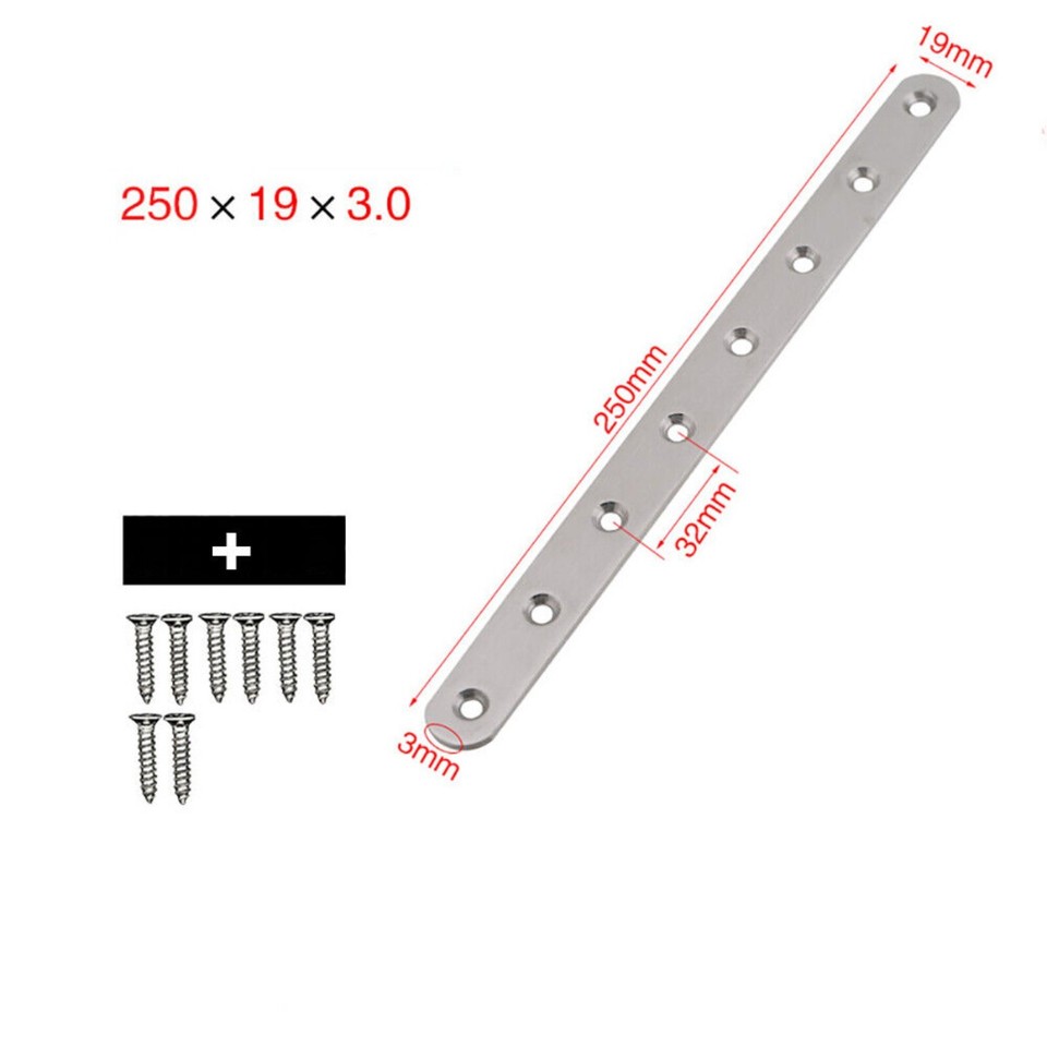 Stainless Steel Repair Plate Flat Straight Fixing Mending Corner Brace ...