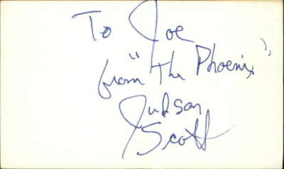 JUDSON SCOTT BLADE Signed 3"x5" Index Card | eBay