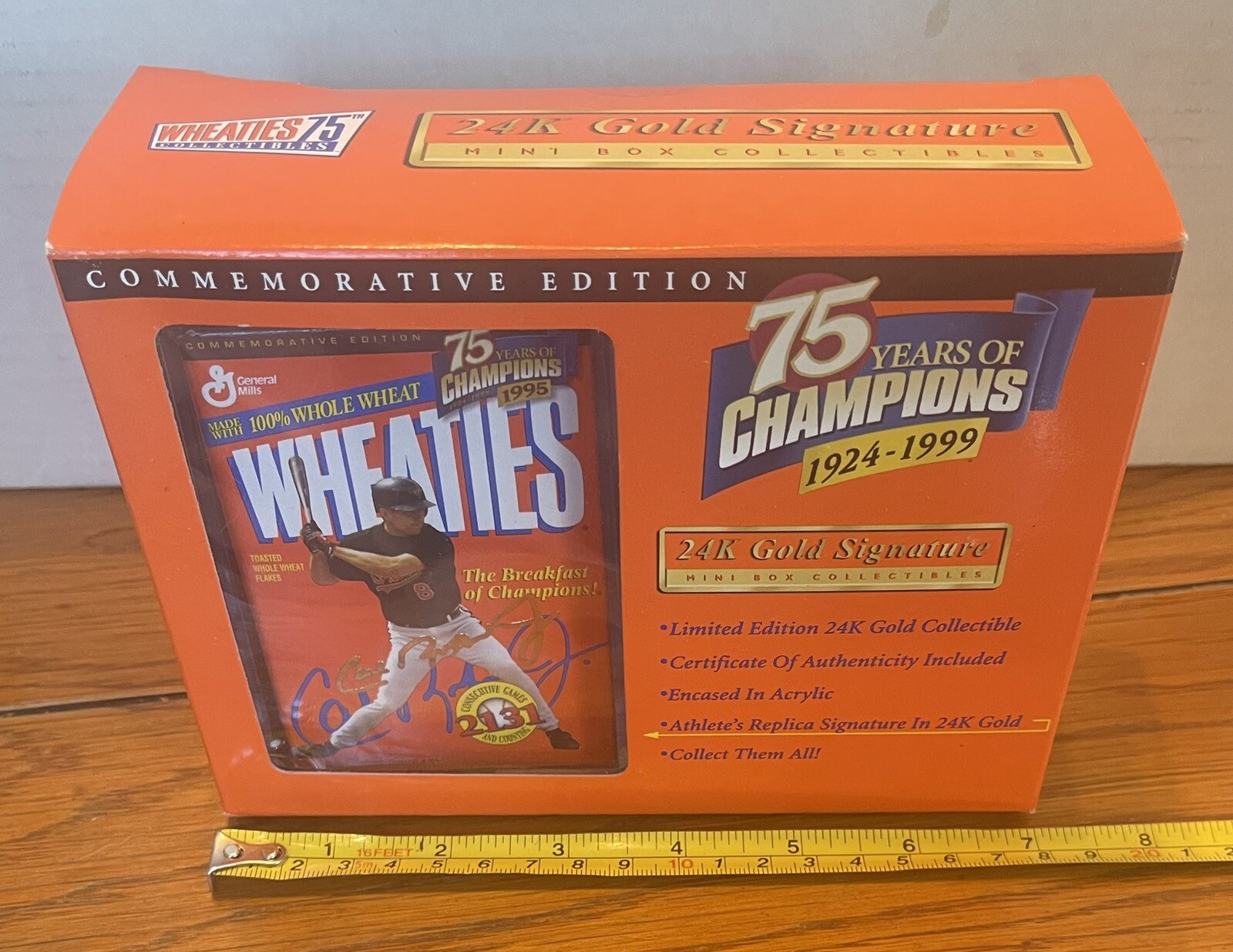 1999 CAL RIPKEN JR. 75 YEARS OF CHAMPIONS 24K GOLD SIGNATURE WHEATIES ...