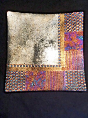 Iridescent Studio Art Glass Dichroic Plate Signed C Patten 2006 | eBay