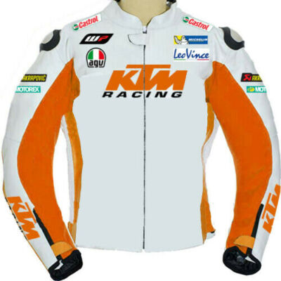 KTM Duke Mens Motorcycle Leather Jacket Race MOTOGP CE Leather Biker ...