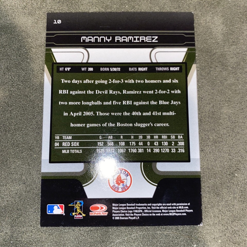 2005 Donruss Zenith Manny Ramirez #10 Boston Red Sox A17 | eBay