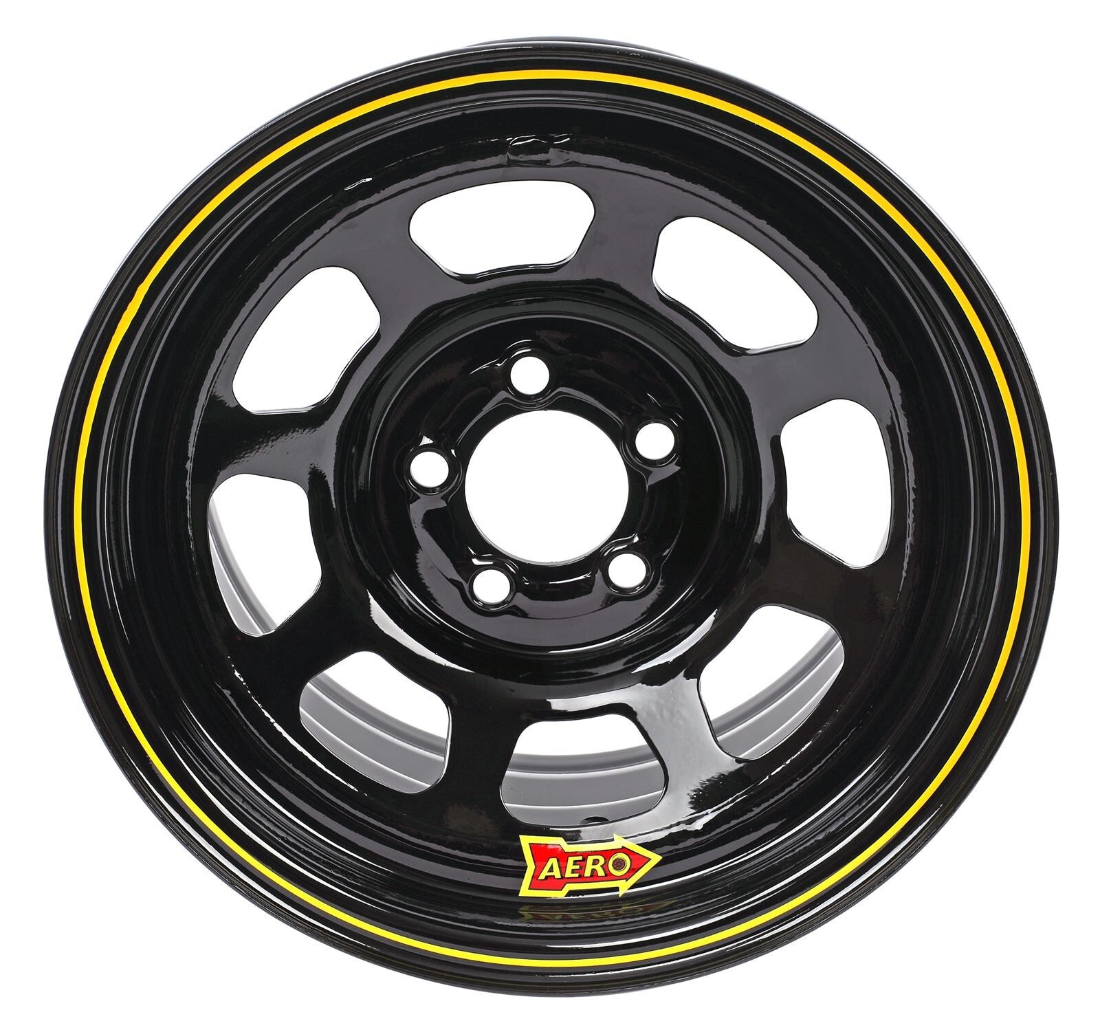 Aero Race Wheels 50-174535 15x7 50 Series Black Roll-Formed Race Wheel ...