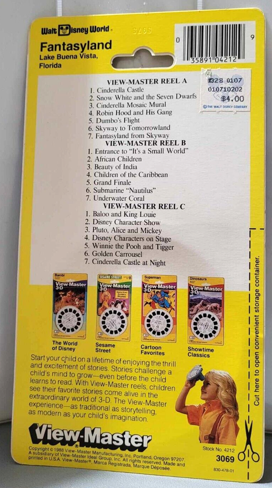 Walt Disney World Fantasyland View-Master Packet 3 Reels In 3D #3069 | eBay