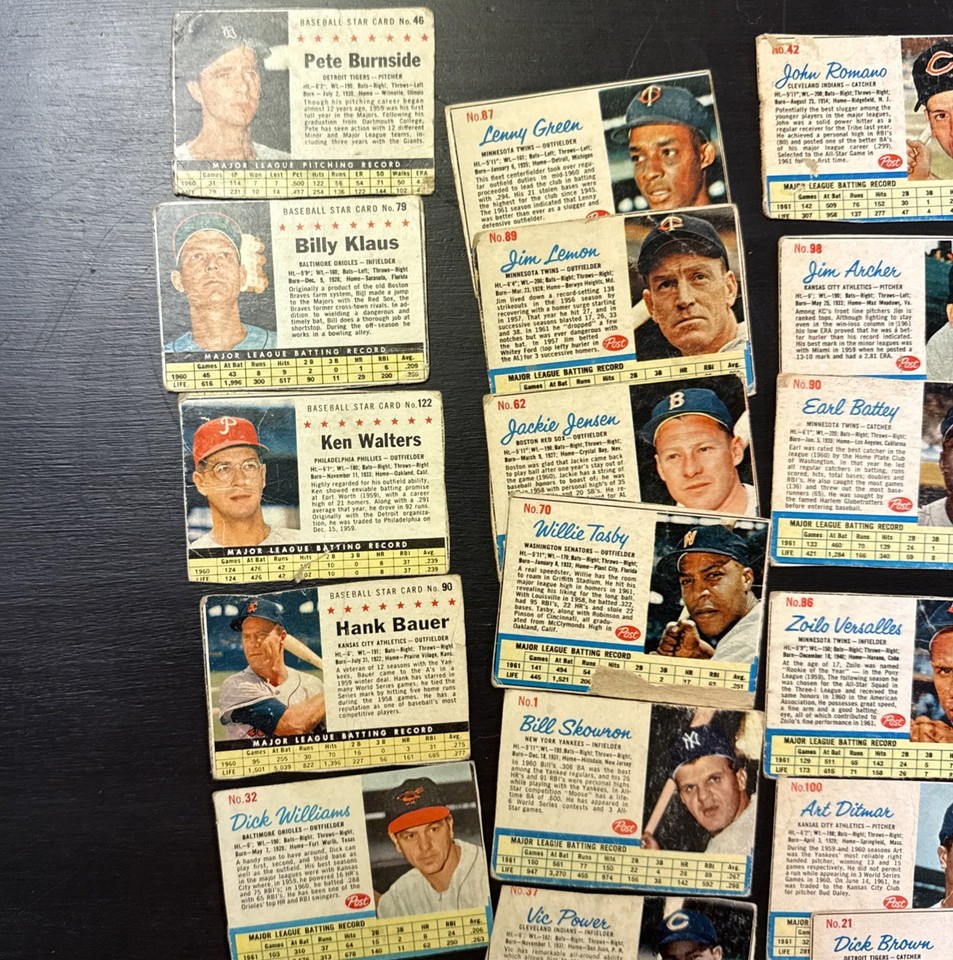 1961-62 Post Cereal Baseball Card Lot Off Grade 70+ | eBay